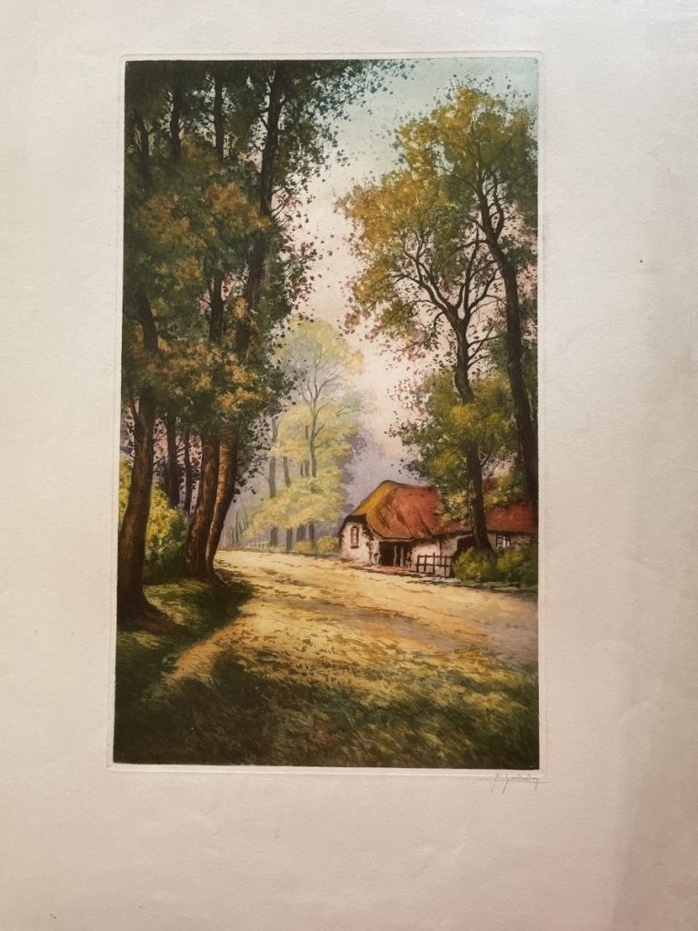 Cabin in the Woods Engraving - Donald Art Collection